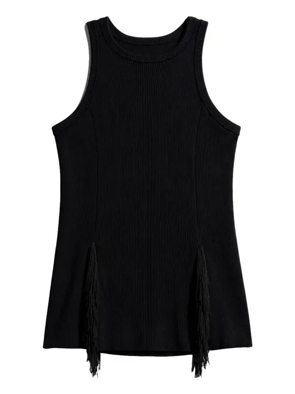 IRO PARIS Sleeveless Knit Top With Tasseled Detail - Black