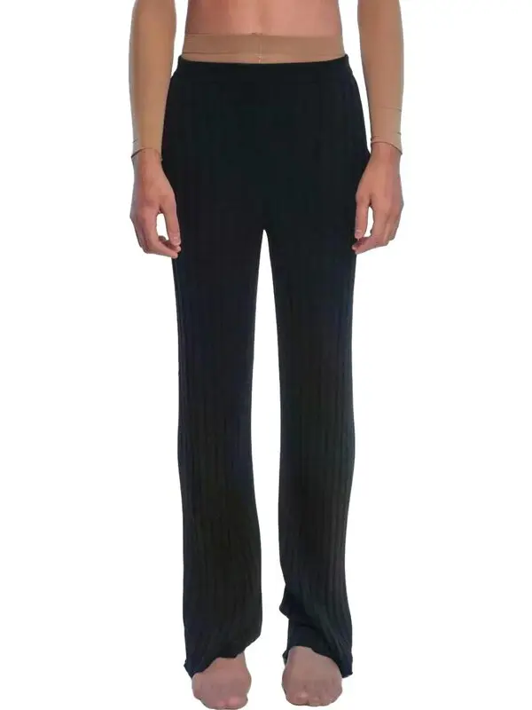 ROT Ribbed Knit Trousers - Black