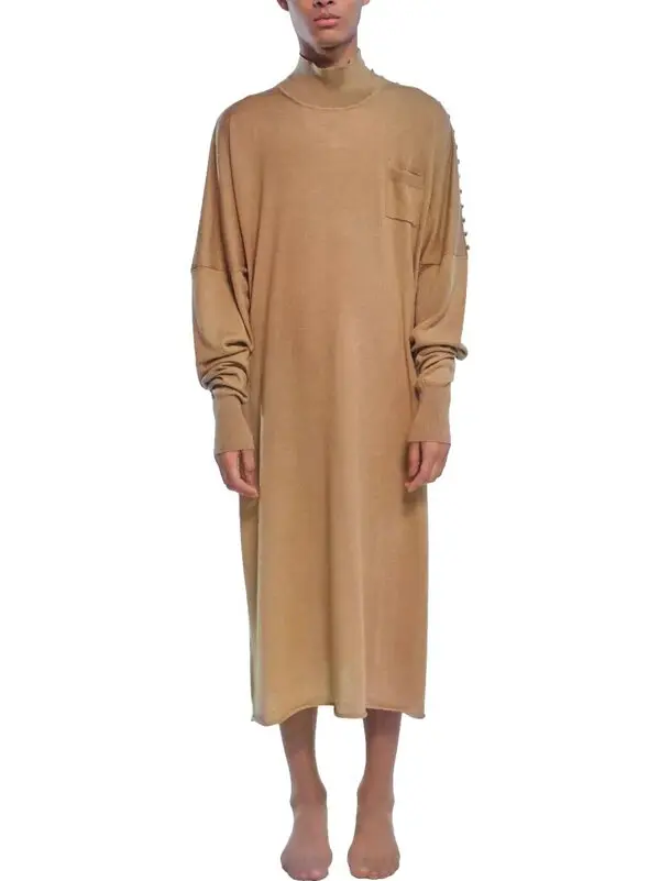 ROT Bipolar Button-side Dress - Neutrals