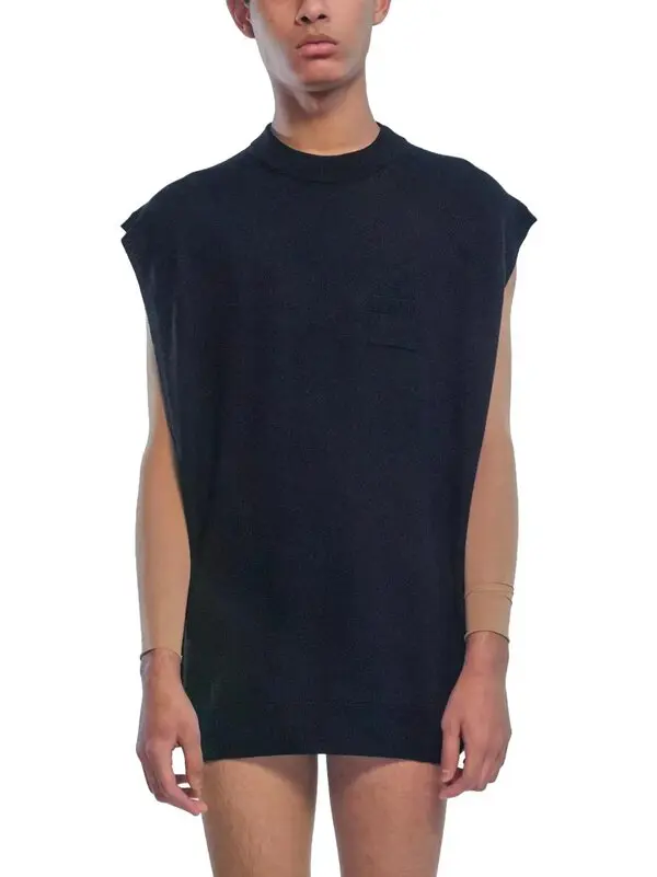ROT Button-fastening Vest - Black