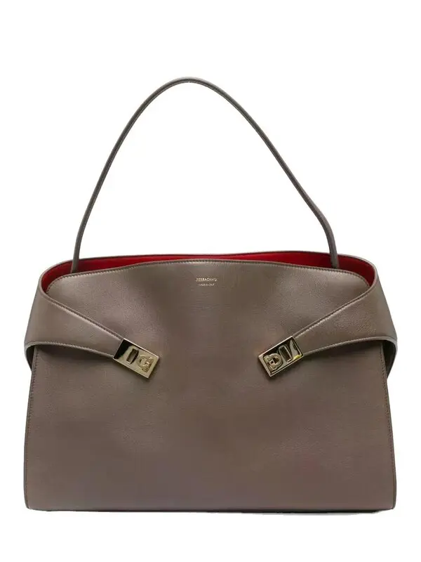 FERRAGAMO Medium Hug Shoulder Bag - Brown