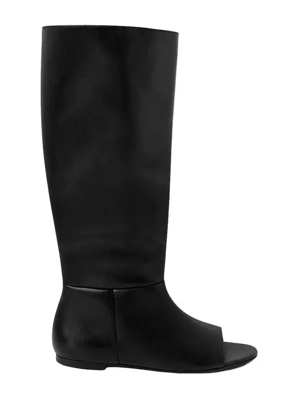 Gimaguas Open-toe Leather Boots - Black