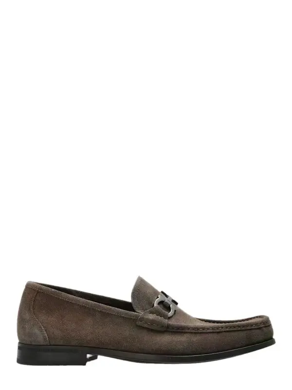 FERRAGAMO Grandioso Leather Loafers - Brown