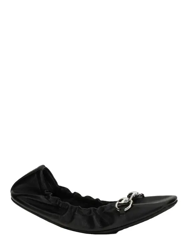 Gucci Prima Leather Ballet Flats - Black