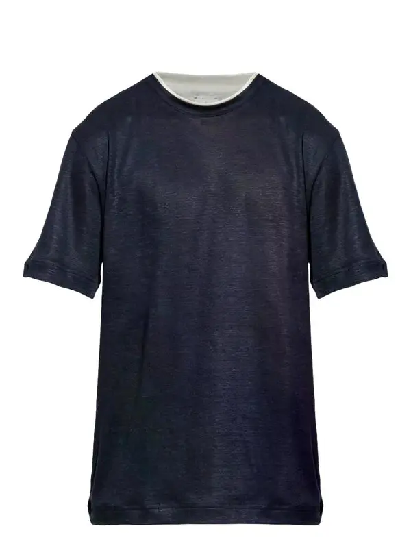 Eleventy Layered-detail T-shirt - Blue
