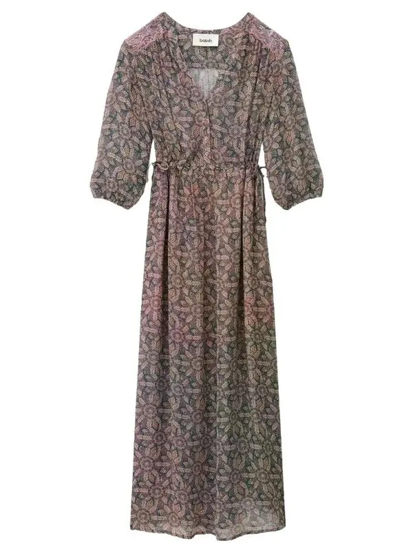 Ba&sh Floral Print Midi Dress - Blue