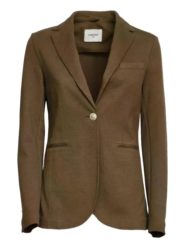 CIRCOLO 1901 Dark Single-breasted Blazer - Brown