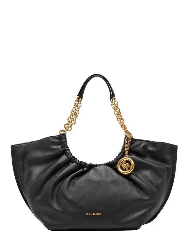 Michael Kors Indie Logo-plaque Ruched Tote Bag - Black