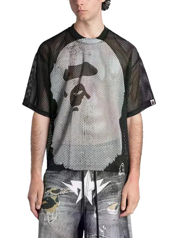 A BATHING APE Ape Head Mesh T-shirt - Black