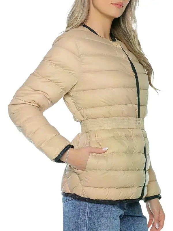 Armani Exchange Quilted Belted Jacket - Neutrals