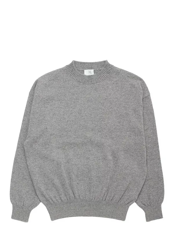 HERILL Ribbed Trim Cashmere Sweater - Grey