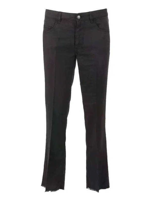 FAY Fringed Hem Five-pocket Trousers - Black