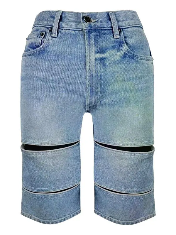 CONTESSA MILLS Arcana Leather-piped Shorts - Blue