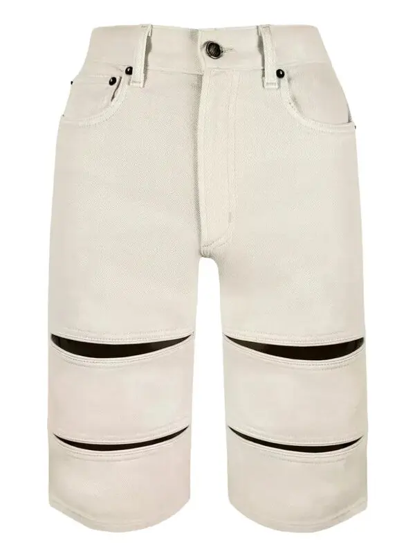 CONTESSA MILLS Arcana Cut-out Denim Shorts - Neutrals
