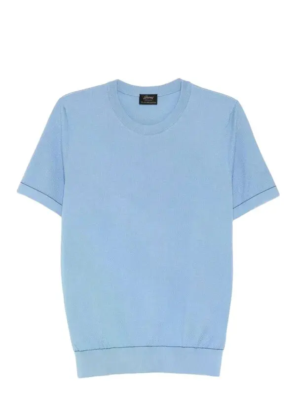 Brioni Sea Island Piqué Cotton T-shirt - Blue