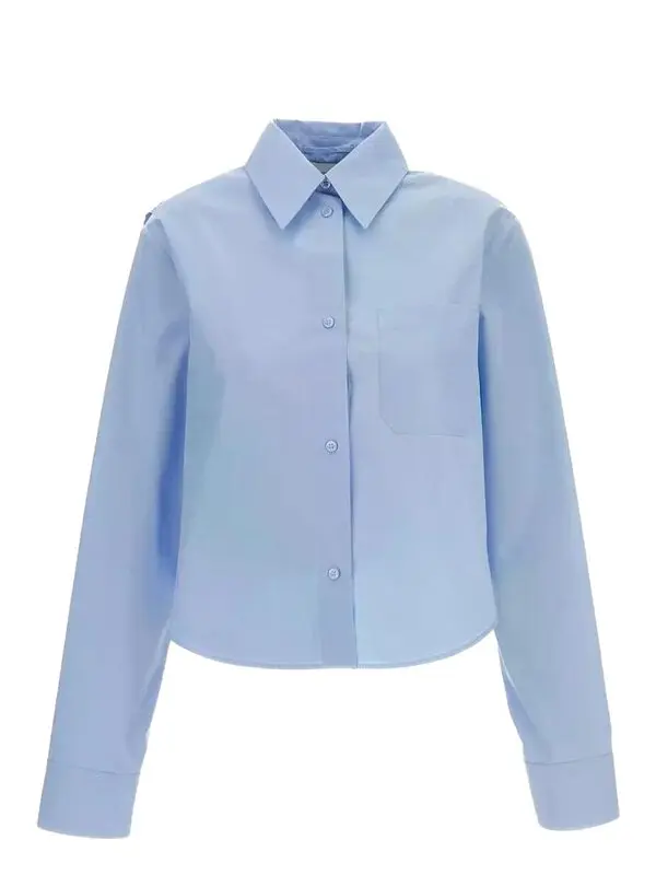 Sportmax Pleated-back Patch-pocket Shirt - Blue