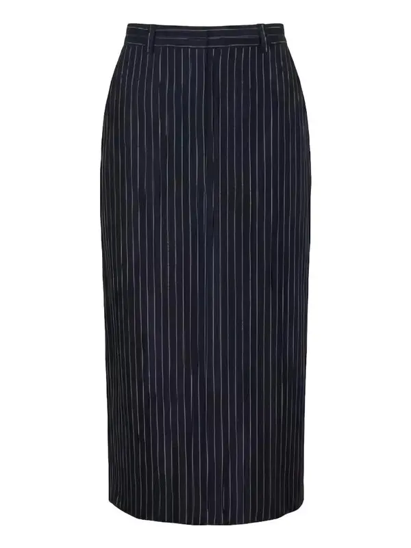 Pinko Pinstripe Pattern Pencil Maxi Skirt - Blue
