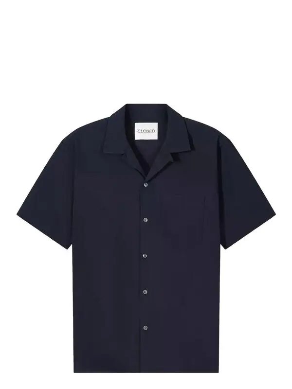Closed Seersucker Short-sleeved Shirt - Blue