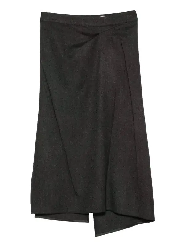 Victoria Beckham Pressed Midi Skirt - Grey