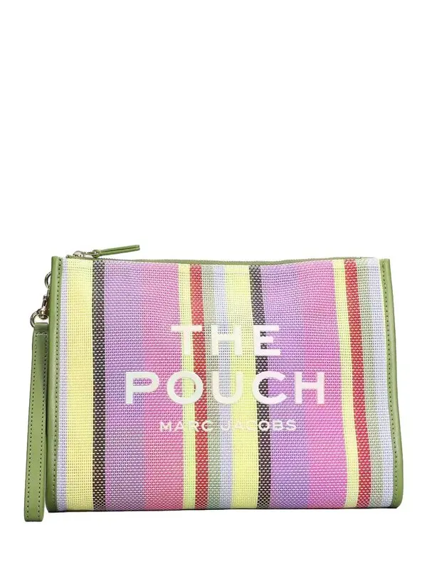 Marc Jacobs Pouch Striped Clutch Bag - Red