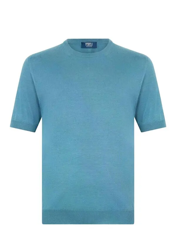 Fedeli Short-sleeve Crew-neck T-shirt - Blue