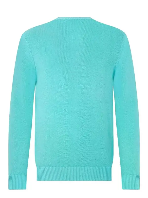 Fedeli Crew Neck Long Sleeve Sweater - Blue