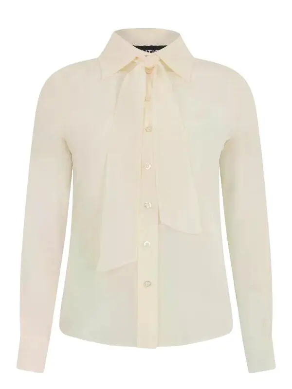 Moschino Silk Tie-neck Shirt - Neutrals