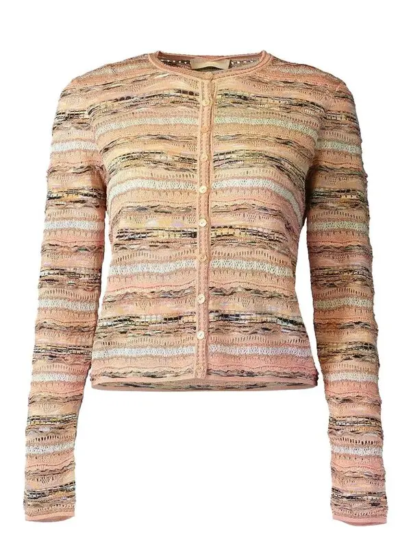 Ulla Johnson Mia Horizontal Stripe Cardigan - Pink