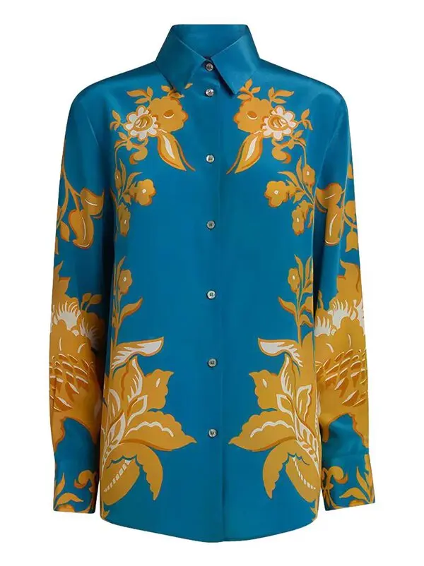 Etro Floral Print Button-up Shirt - Blue
