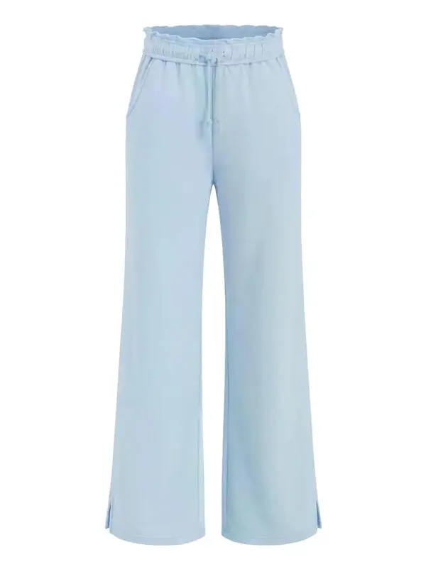OCEAN DRIVE Fleece Track Pants With Ruffle Trim - Blue