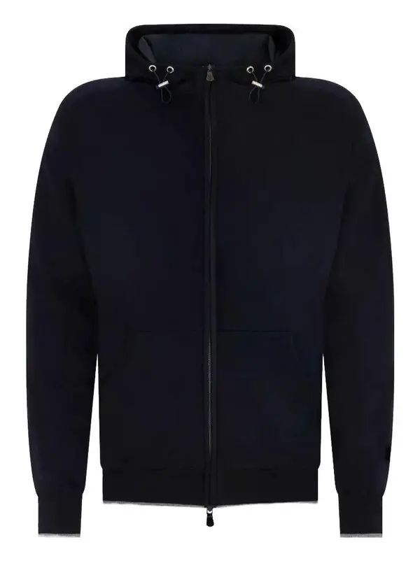 Fedeli Knitted Bomber Jacket - Blue