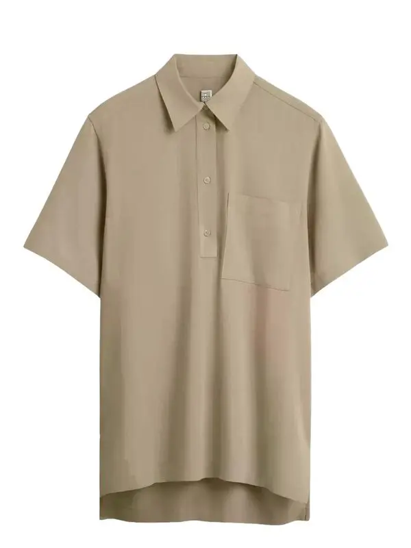 TOTEME Short-sleeve Polo Top - Neutrals