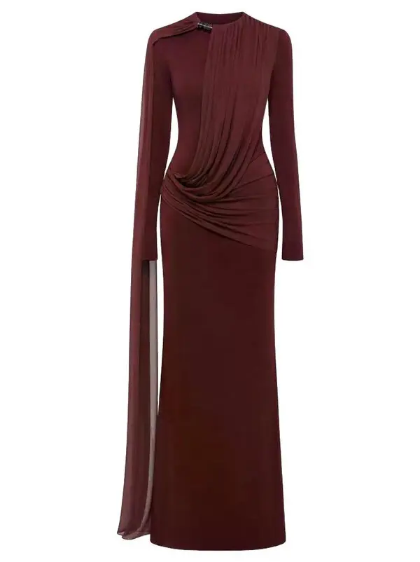 CHATS BY C.DAM Nilah Draped Maxi Dress - Red