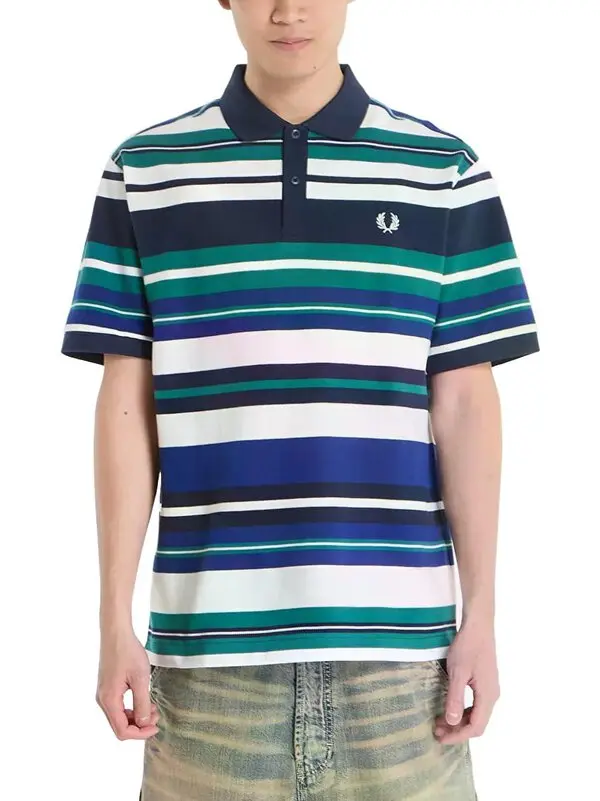 Fred Perry Striped Relaxed-fit Polo Shirt - Blue