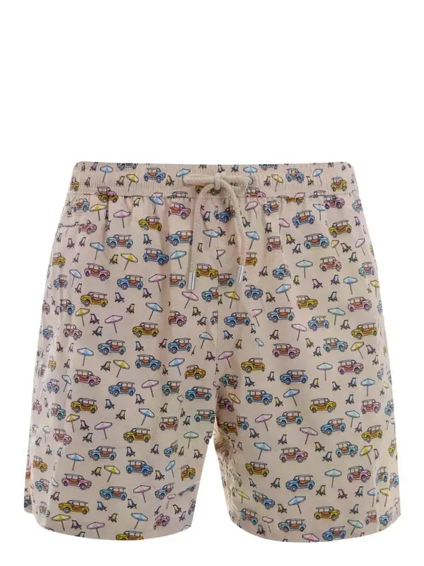 MC2 SAINT BARTH Dune Buggy Graphic Print Swim Shorts - Neutrals