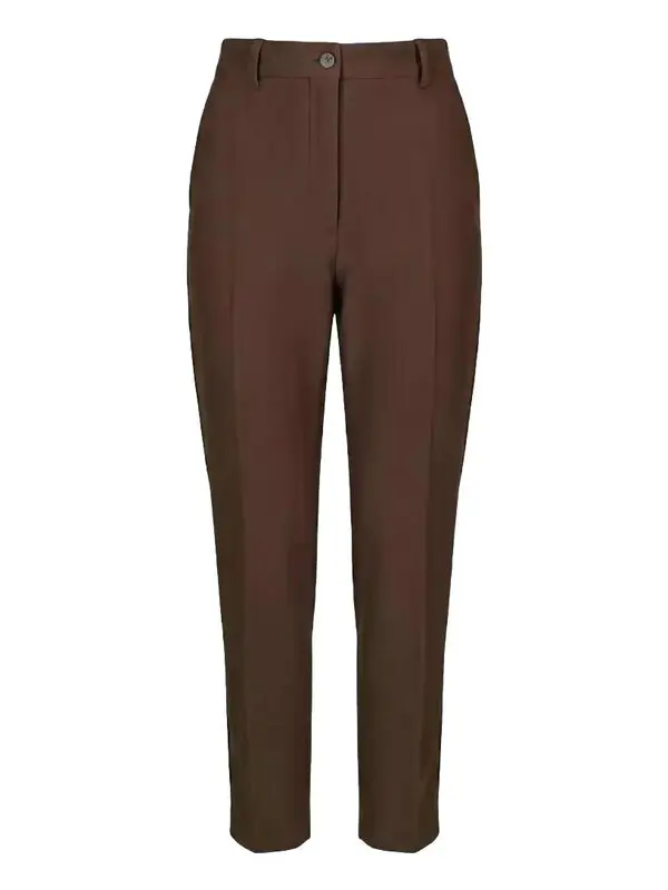 Seventy Textured Pressed-crease Trousers - Brown
