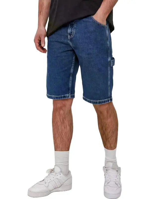 Dickies Logo-patch Straight Leg Shorts - Blue