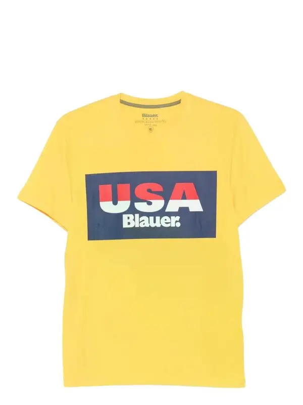 BLAUER. Logo-print Short-sleeve T-shirt - Yellow