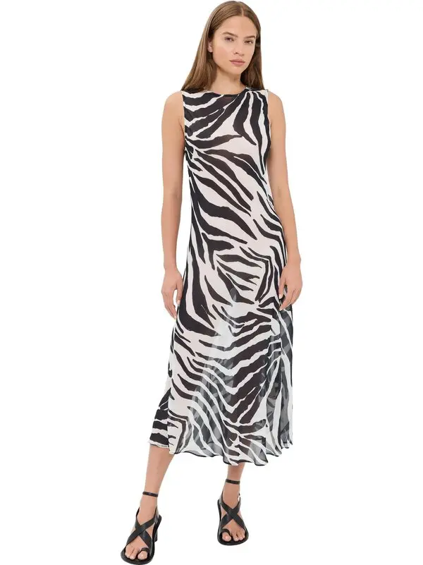 VRG GRL Francesca Sheer Maxi Dress - Zebra