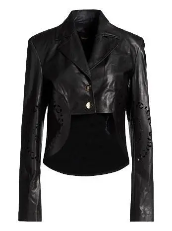 BABYLON Single-breasted Perforated Blazer - Black