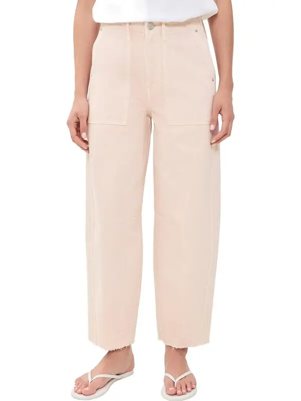 Blanknyc Feeling Peachy" Relaxed Fit Jeans With Raw Edge Hem - Pink