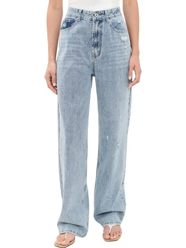 Lioness Diamante Jeans - Light Denim