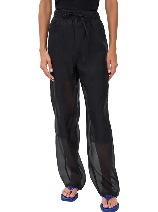 Rag & Bone Atlas Organza Wide Leg Pants - Black