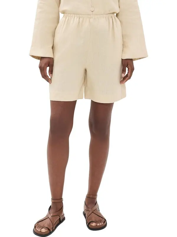 Posse Lucia Linen Shorts - Biscotti