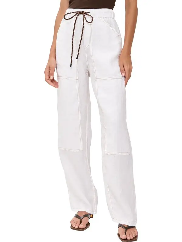 Rag & Bone Atlas Linen Wide Leg Pants - White
