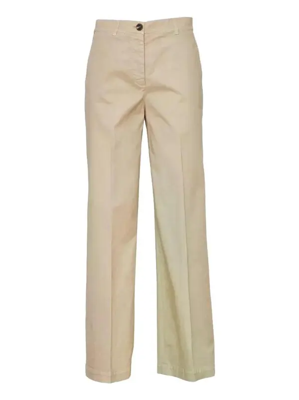 QL2 QUELLEDUE High-waisted Creased Wide-leg Trousers - Neutrals