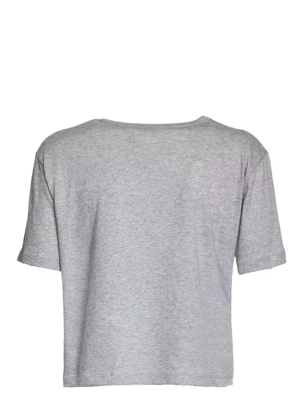 N°21 Logo Embellished Cropped T-shirt - Grey