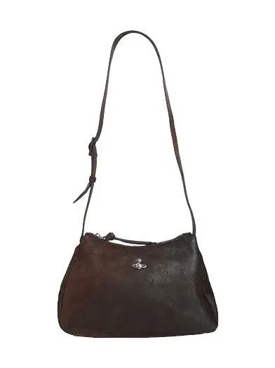VIVIENNE WESTWOOD Chocolate Leather Shoulder Bag - Brown