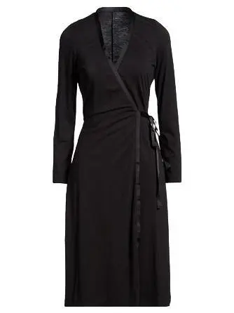 Majestic Filatures Lyocell And Organic Cotton Midi Wrap Dress - Black