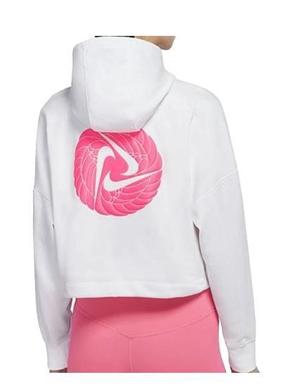 Nike Icon Clash Cropped Training Hoodie - White/pink
